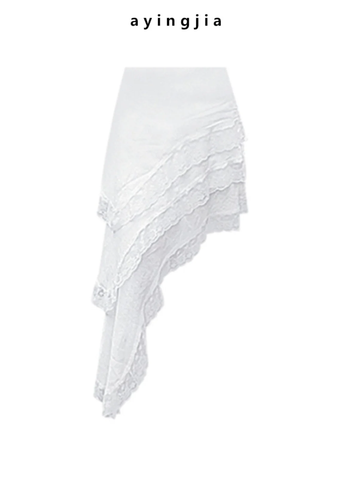 Plus-Size-In-Stock-Lace-Multi-Layer-Retro-Sweet-Irregular-Elastic-Waist ...