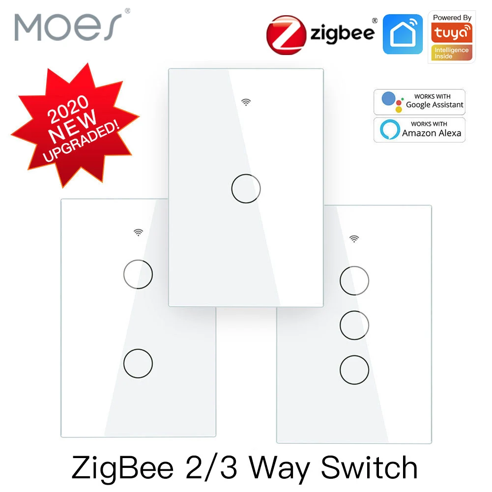 Moes Zigbee Touch Smart Light Switch With Neutral/no Neutral , Us Wall ...