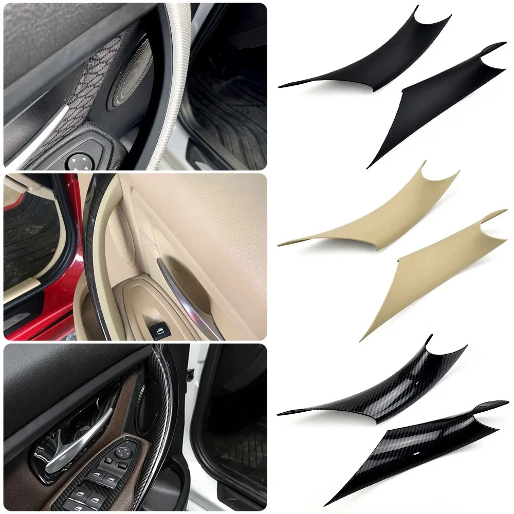 Black-beige-carbon-fiber-door-handle-inner-pull-protective-cover ...