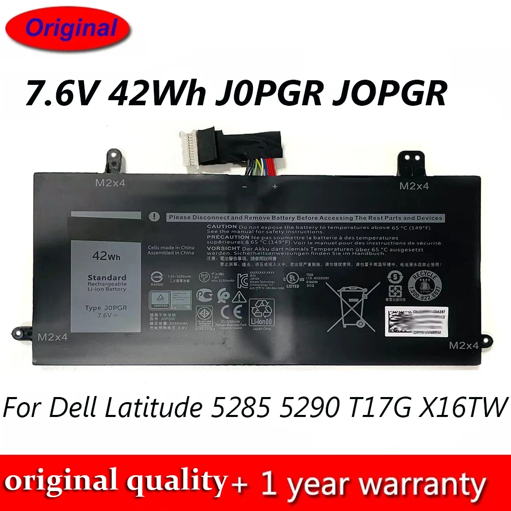 New 42wh 5250mah J0pgr Jopgr 1wnd8 7.6v Original Laptop Battery For ...