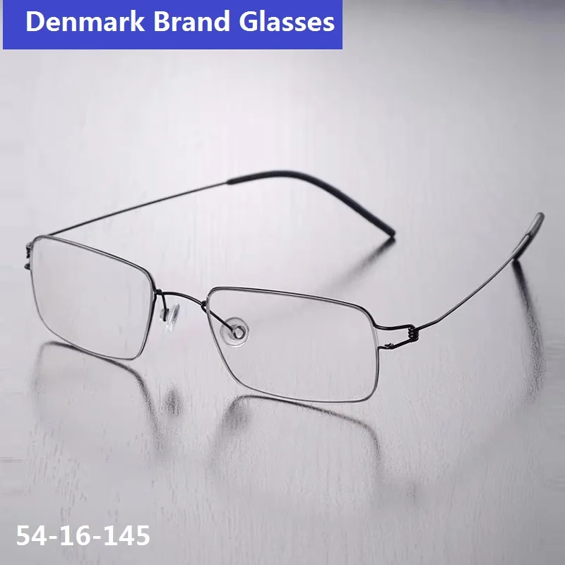 Denmark-Titanium-Rim-Square-Glasses-Frame-Business-Men-Eyewear-No-Screw ...