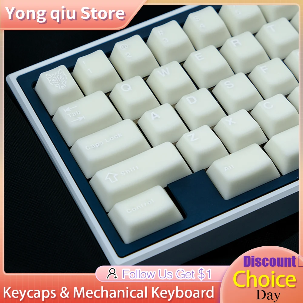 114-Keys-GMK-keycaps-White-Minimalist-Keycap-Double-Shot-PBT-Cherry ...