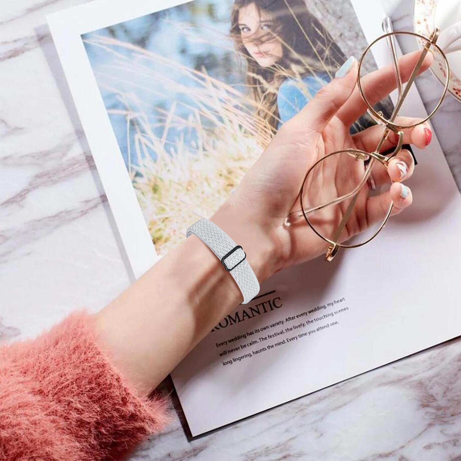 Bracelet élastique pour montre intelligente Fibit Inspire 2 3,bracelet en tissu,bracelet de pour ...