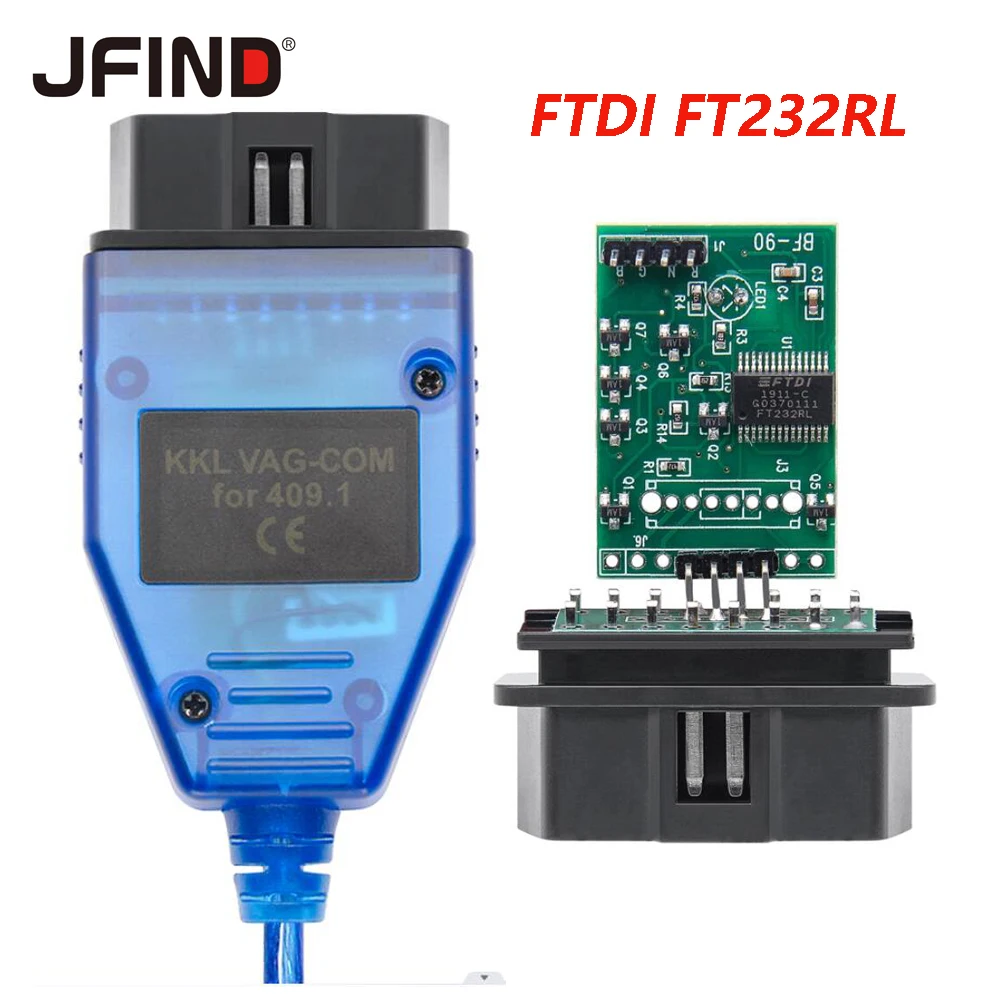VAG KKL 409.1 FTDI FT232RL OBD 2 OBD2 Car Diagnostic vag com USB ...