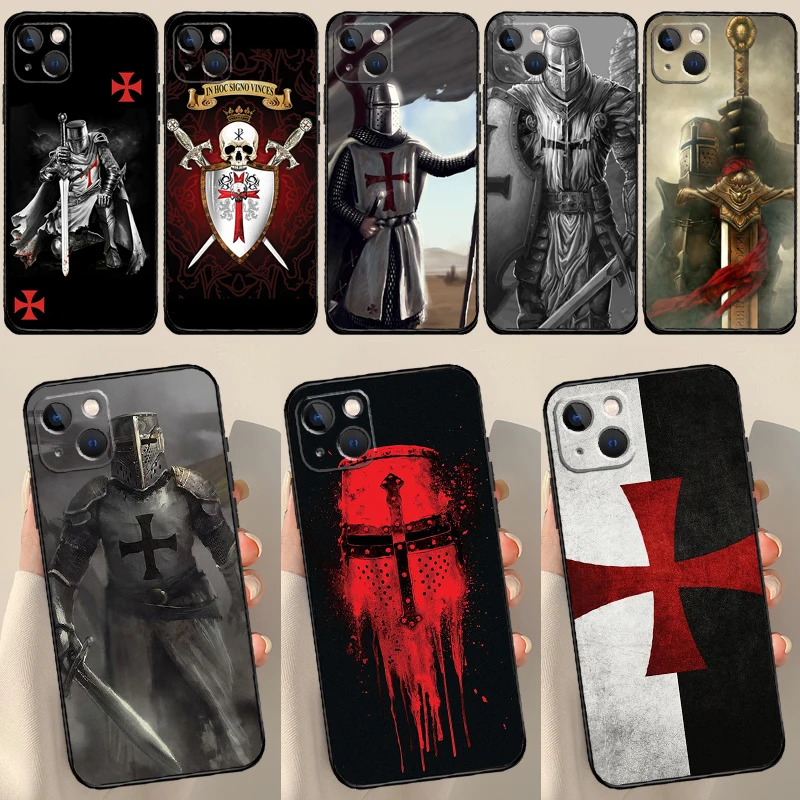 Templar Knight Case For iPhone 16 13 12 11 14 15 Pro Max Plus X XR XS ...