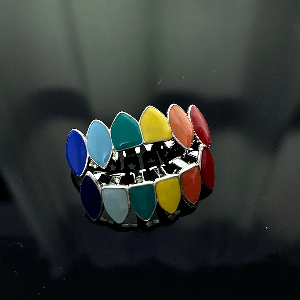 RACHELZ-Hip-Hop-6-6-Rainbow-Color-Teeth-Grillz-Braces-Exaggerate-Glossy ...