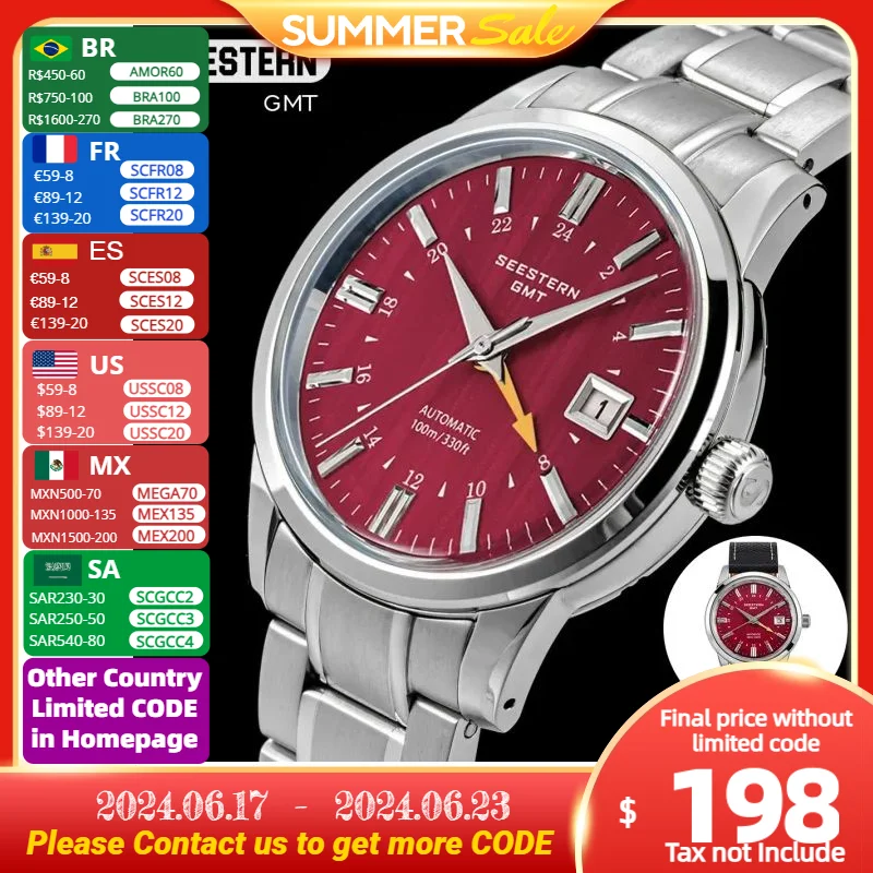 SEESTERN-S446-Men-Watch-Automatic-Mechanical-Wristwatches-NH34-GMT ...