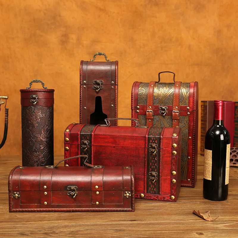 European-Style-Antique-Wooden-Red-Wine-Package-Box-Holiday-Wedding ...