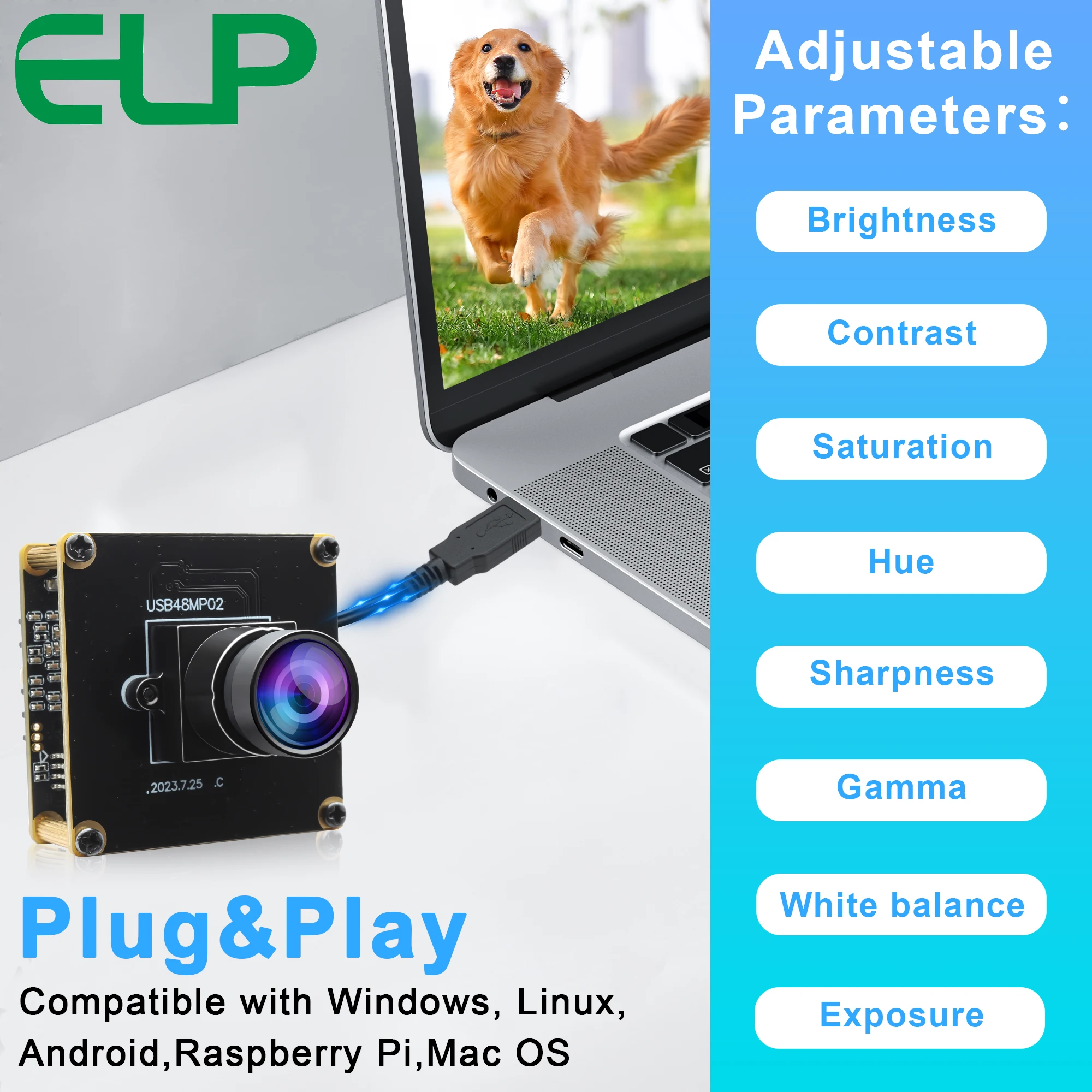 ELP 48mp USB Camera Module 30fps for Computer Wide Angle PC Camera Mini ...