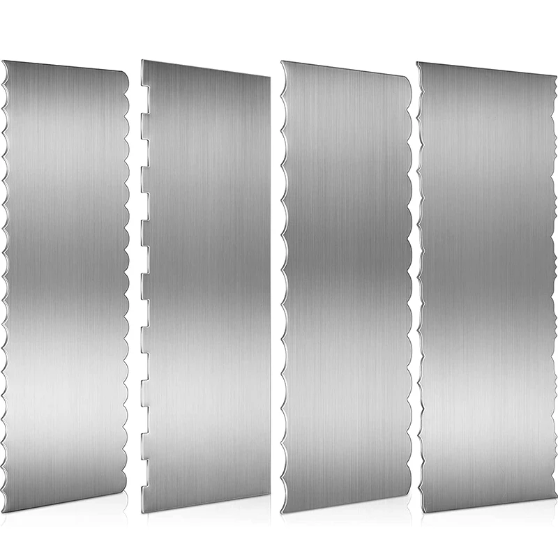 LMETJMA-10-Inch-Stainless-Steel-Metal-Cake-Scraper-Large-Double-Sided ...