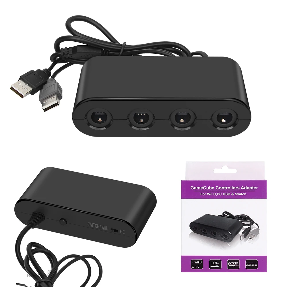 4 Ports Converter for GameCube GC Controller USB Adapter for Nintend ...