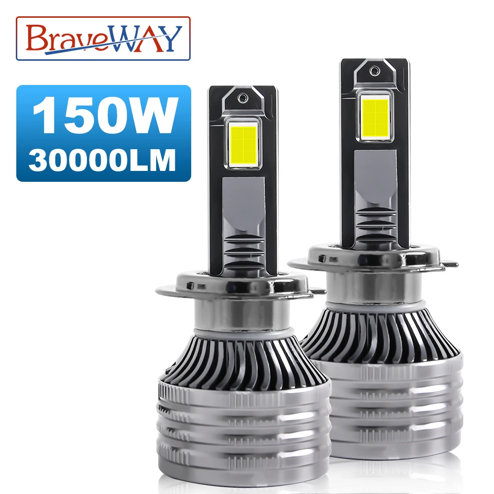 BraveWAY-150W-30000LM-H4-H7-H11-9005-HB3-9006-HB4-the-Brightest-LED ...
