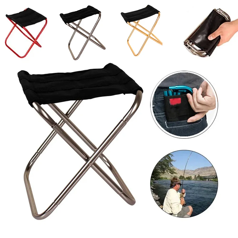 Folding Small Stool Fishing Chair Aluminum Alloy Outdoor Portable ...