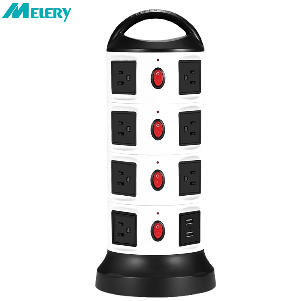 Power-Strip-US-Plug-Electrical-Socket-Vertical-Tower-American-Outlet ...