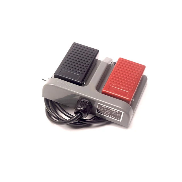 Foot Switch MDFS-65 Double Foot Pedal Switch Self-Reset With Wire 3A/220VAC