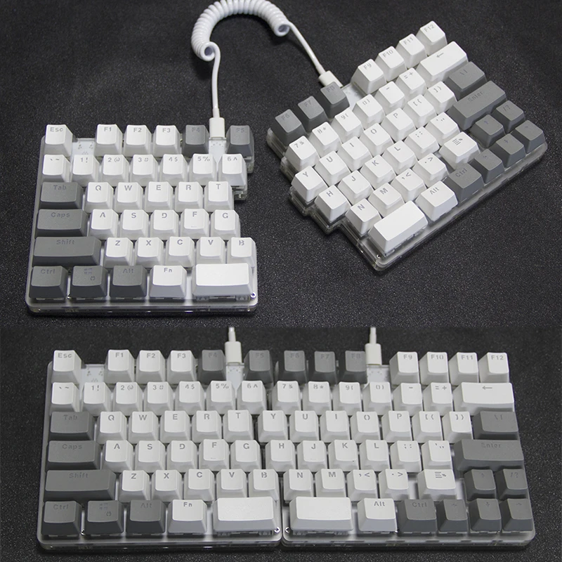 78 Keys Split Keyboard Mechanical Switch Left Right Hand Ergonomic ...