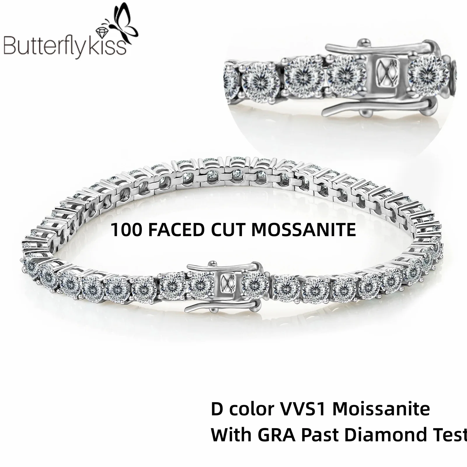 Butterflykiss-Real-5-6-5MM-100-Faced-Cut-Moissanite-Tennis-Bracelet-For ...