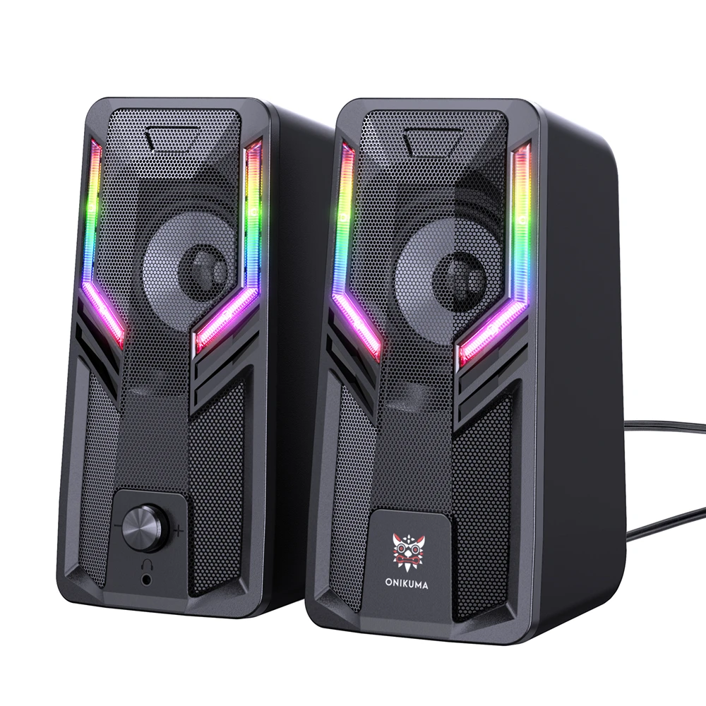 Onikuma Computer 3.5mm Wired Hifi Stereo Speakers With Rgb Lights ...