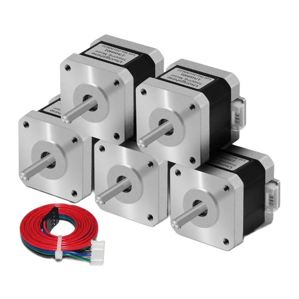 5pcs Usongshine Nema17 Stepper Motor 17hs4401 1.8° 0.42n.m 1.5a 42bygh ...