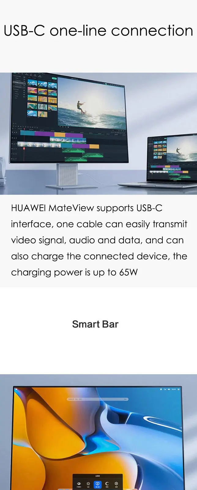 HUAWEI MateView Monitor 28.2 Inch 4K UHD IPS Screen Gaming Computer ...