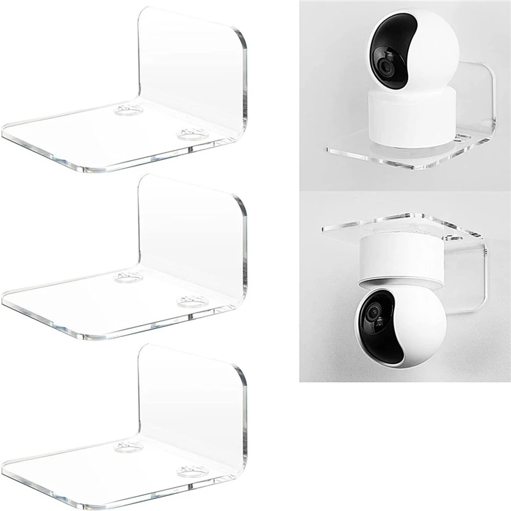 3PCS-Surveillance-Camera-Shelf-Acrylic-Adhensive-Wall-Mount-Stand ...