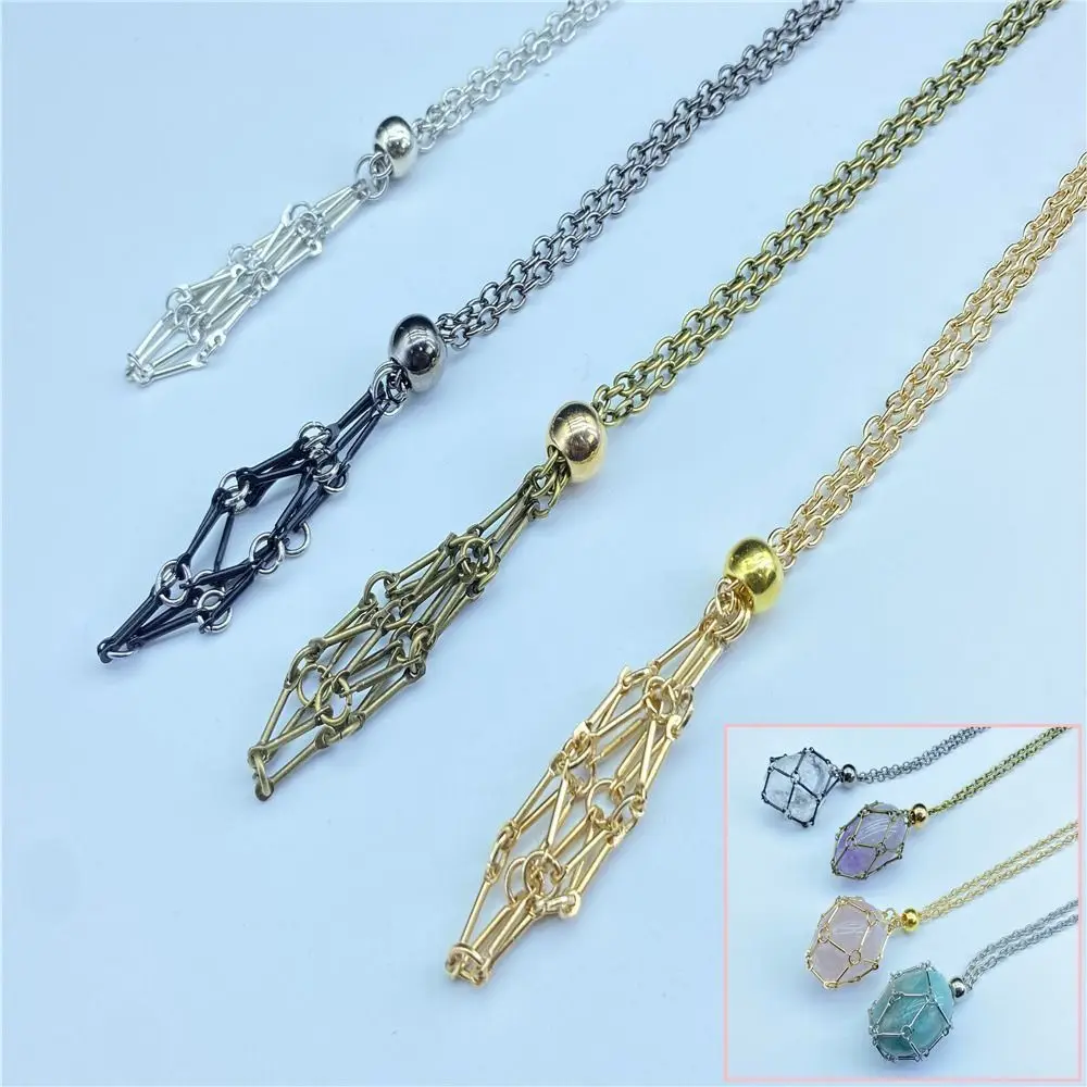 New-Design-Crystal-Holder-Cage-Necklace-Crystal-Net-Metal-Necklace ...