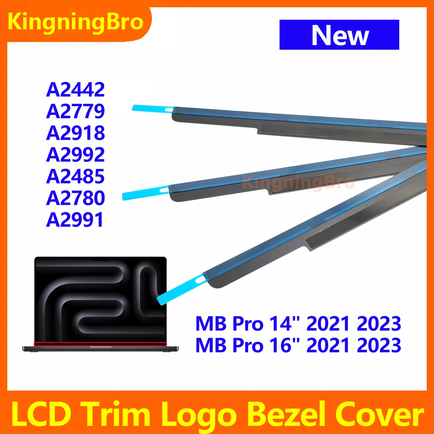 New LCD Screen Glass Trim Logo Bezel Front Cover for MacBook Pro 14" 16 ...