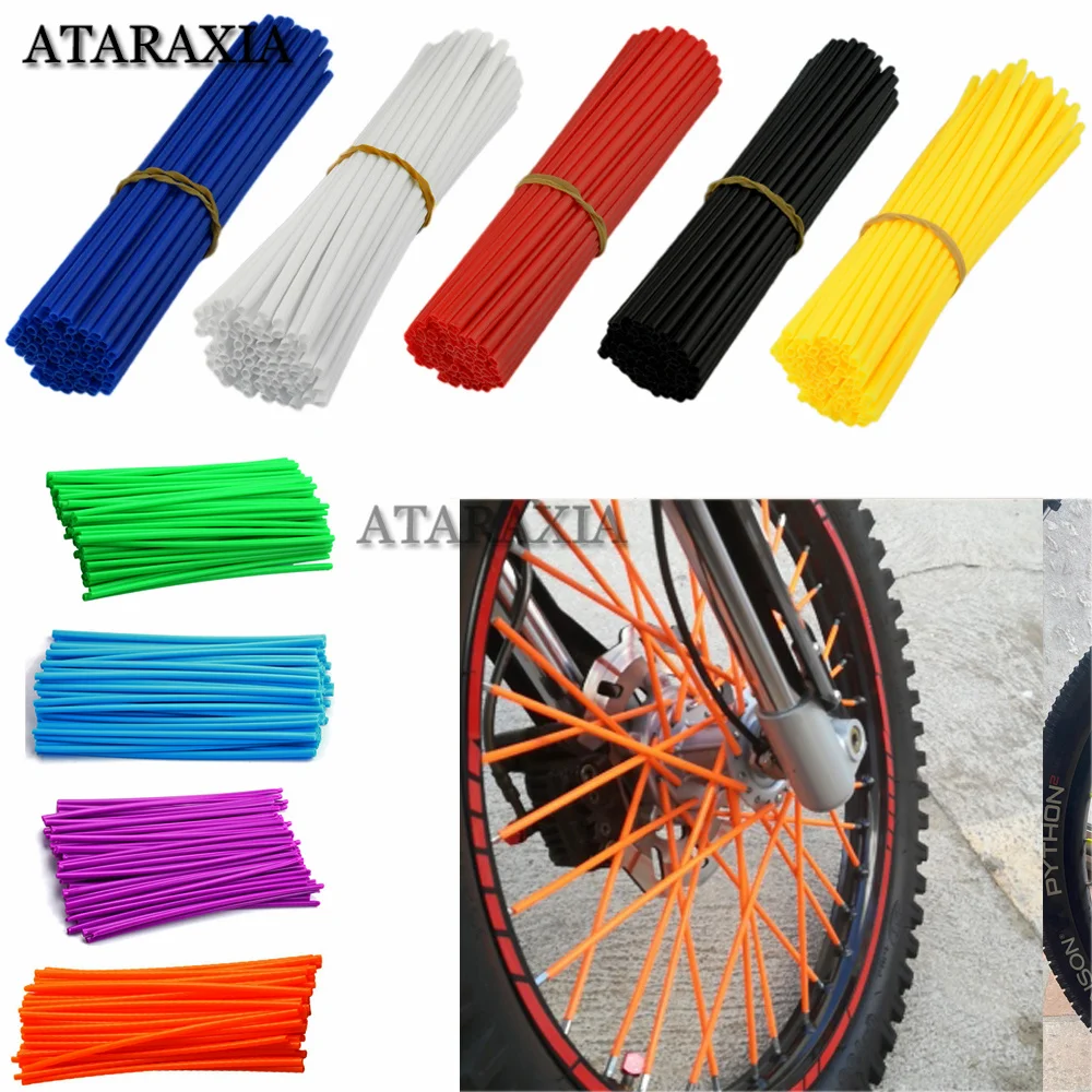 72-Pcs-Motorcycle-Wheel-Rim-Spoke-Wrap-Kit-Skin-Cover-24CM-For-MX ...