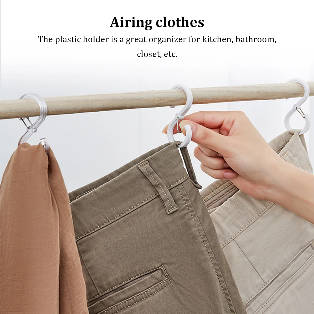 8-Pieces-S-shaped-Hook-with-Buckle-Bathroom-Lock-Clothes-Hanger ...