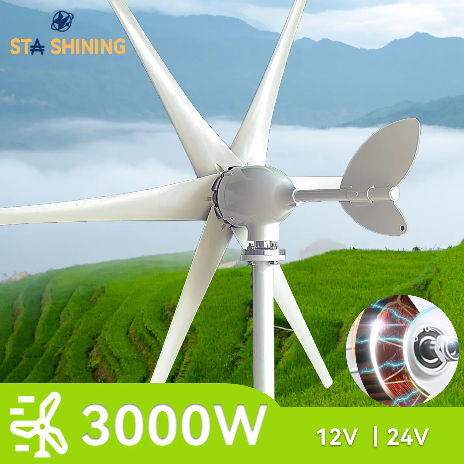 Higher-Output-Horizontal-Wind-Turbine-Generator-3000W-Windmill-w-MPPT ...