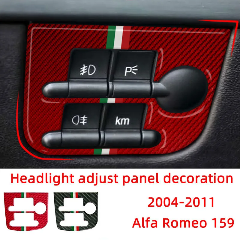 Headlight-Adjustment-Panel-Decoration-Patch-Trim-Carbon-Fiber-Car ...
