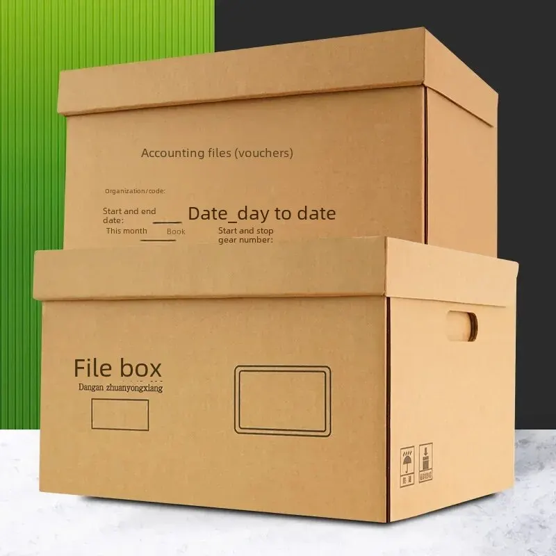 Large-Capacity-Acid-free-Kraft-Paper-Cardboard-File-Storage-Box-For ...