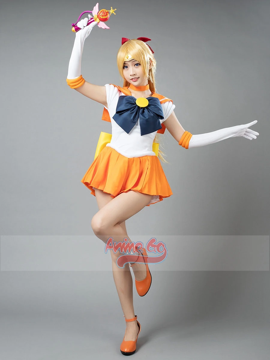 Anime Sailor Venus Minako Aino Cosplay Costumes Bow Dress Kids Adults ...