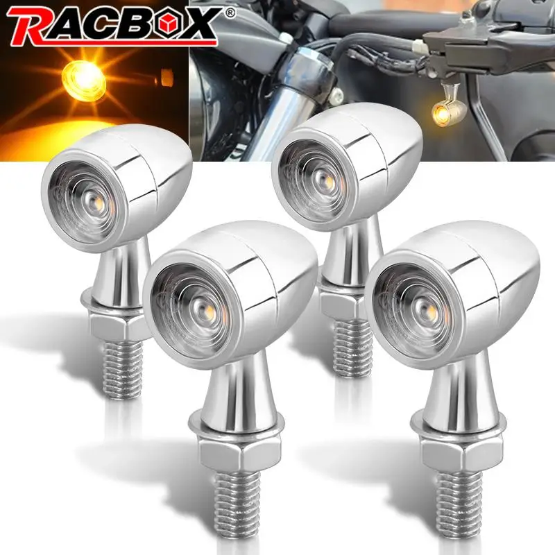 Mini-Chrome-Bullet-Motorcycle-Turn-Signal-Lights-Indicator-Light-Rear-Blinker-Lamp-Bulb-Amber ...