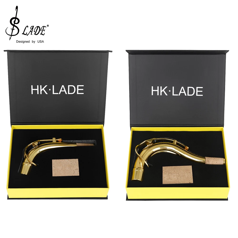 SLADE-Tenor-Alto-Saxophone-Bent-Neck-Brass-Gold-Plated-Tenor-Sax-Bent ...