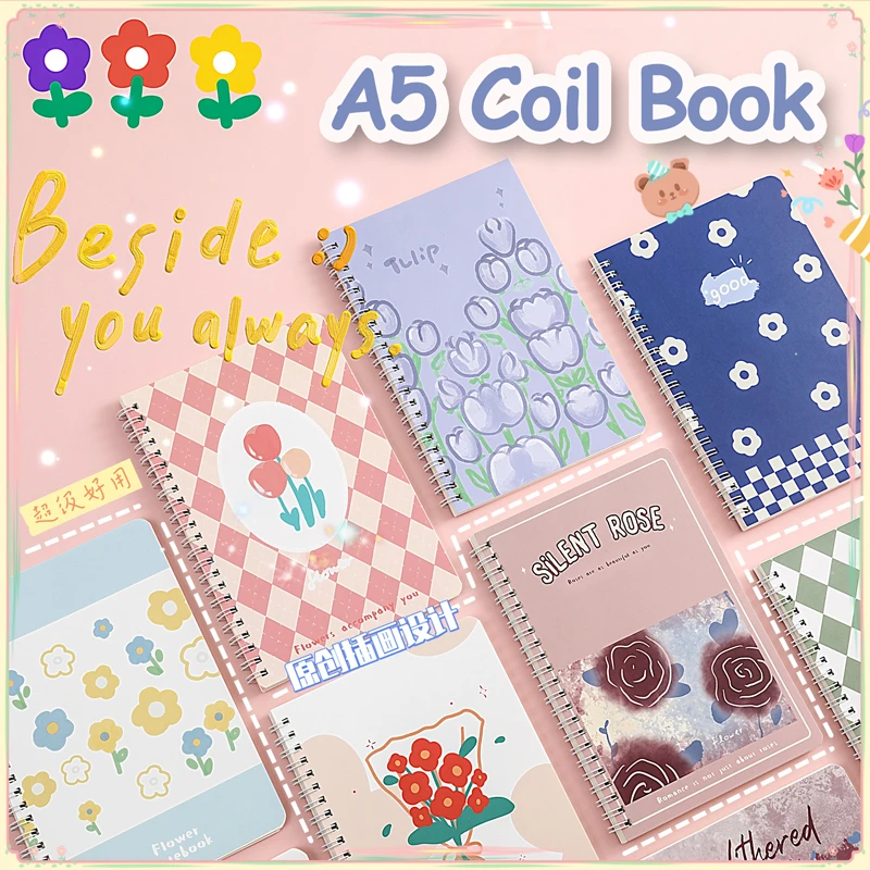 A5 Size Coil Lined Notebooks Kawaii Cover 2 Random Cute Books Kawaii ...