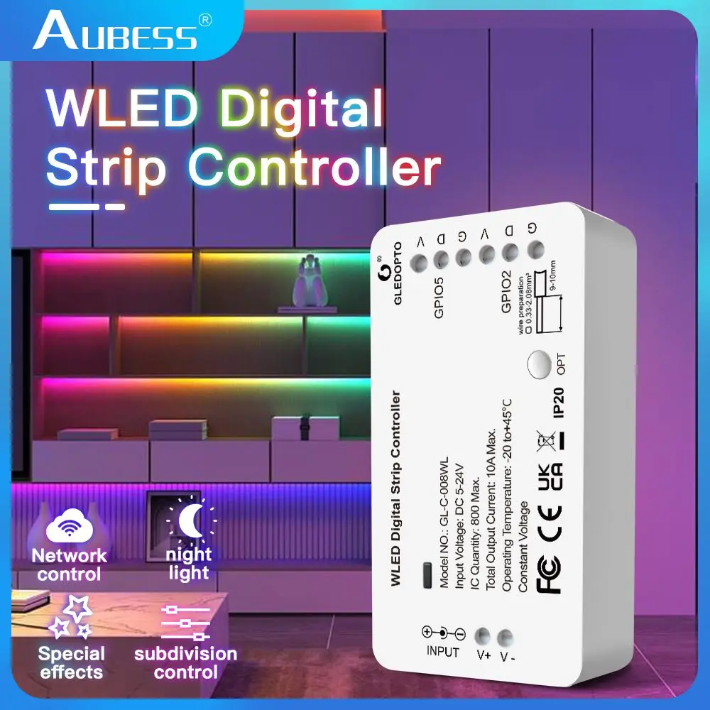 WLED-Strip-Mini-Controller-LED-Lighs-Over-100-Dynamic-Lighting-Modes ...