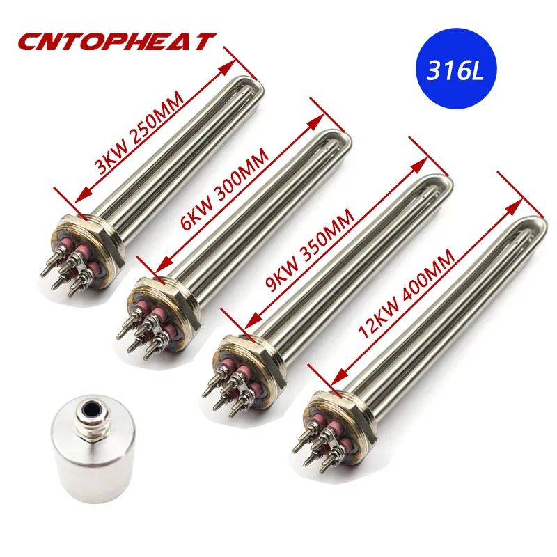 220V-380v-DN40-Immersion-Heating-Element-SUS316L-Corrosion-Resistant ...