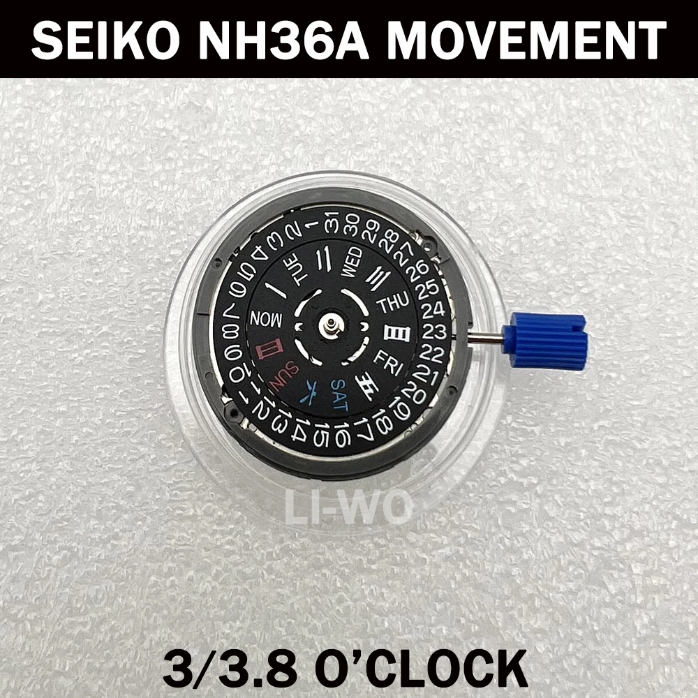 NH36 Movement 3/3.8 Crown Dual Calendar Automatic Mechanism NH36A ...