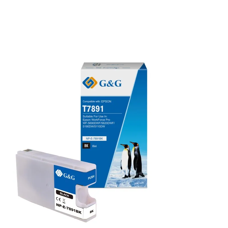G&G Epson T7891/T7901/T7911 Negro Cartucho de Tinta Generico Reemplaza ...
