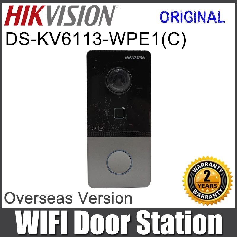 Hikvision DS-KV6113-WPE1(C) Plastic Villa Door Station IP65 POE Support WIFI 2MP HD Camera IP ...