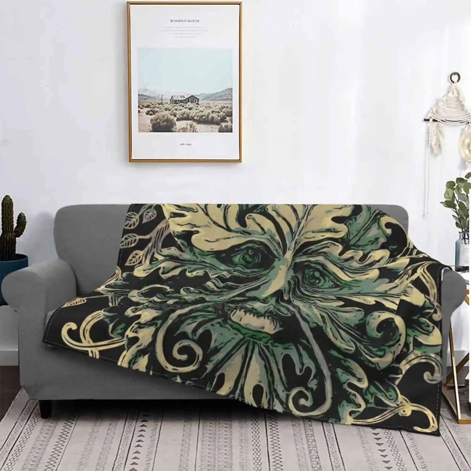 The-Green-Man-Air-Conditioning-Soft-Blanket-Green-Man-Greenman-Foliate ...