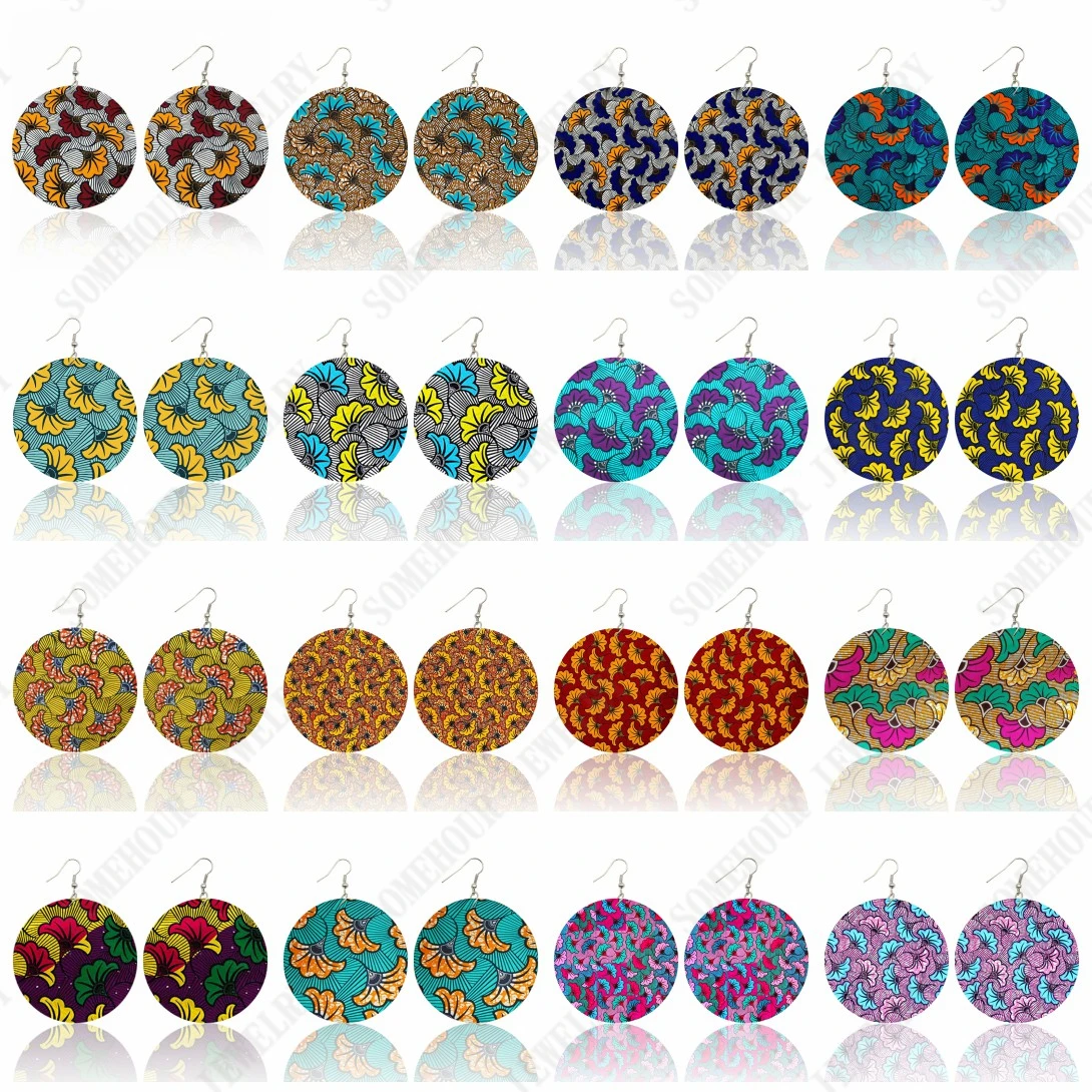 SOMEHOUR-African-Fabric-Design-Print-Vintage-Woman-Wooden-Drop-Earrings ...