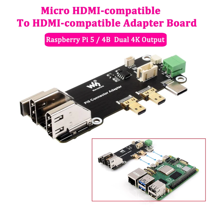 Micro-HDMI-compatible-To-HDMI-compatible-Adapter-Board-Two-Power-Supply ...