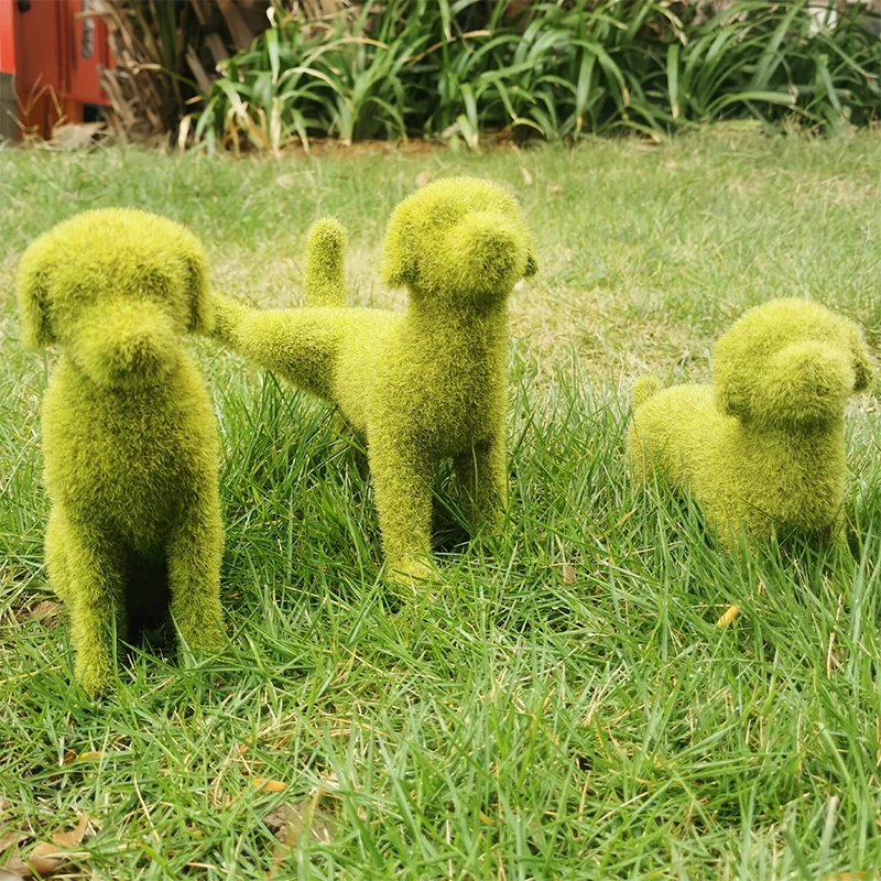 Green-Flocking-Puppy-Dog-Resina-Dog-Est-tua-DIY-Outdoor-Yard-Decora-o ...