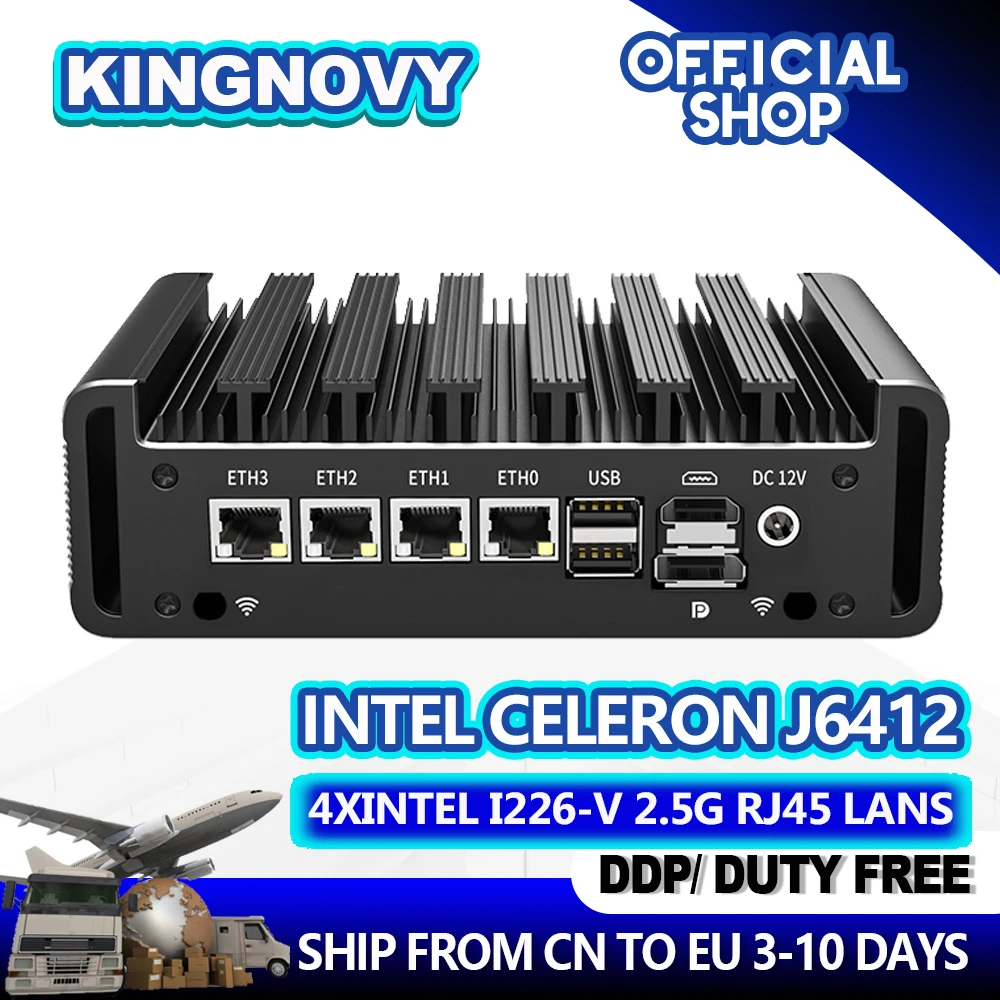 Dispositivo de microcortafuegos de 12ª generación, 4 puertos Intel i226 ...