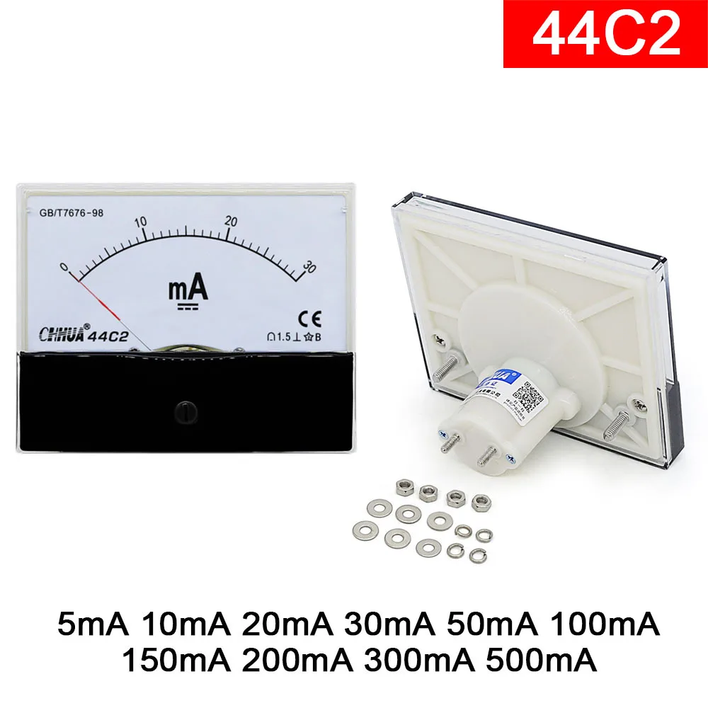 44C2 DC Milliampere Meter 5mA 10mA 20mA 30mA 50mA 100mA 150mA 200mA ...