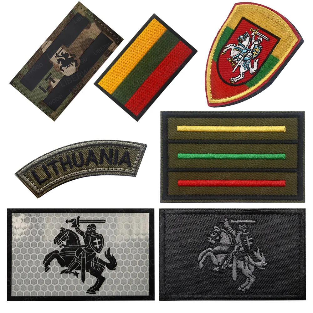 Lithuania-Flag-Reflective-Embroidered-Fabric-Tactical-Patch-Lithuanian ...