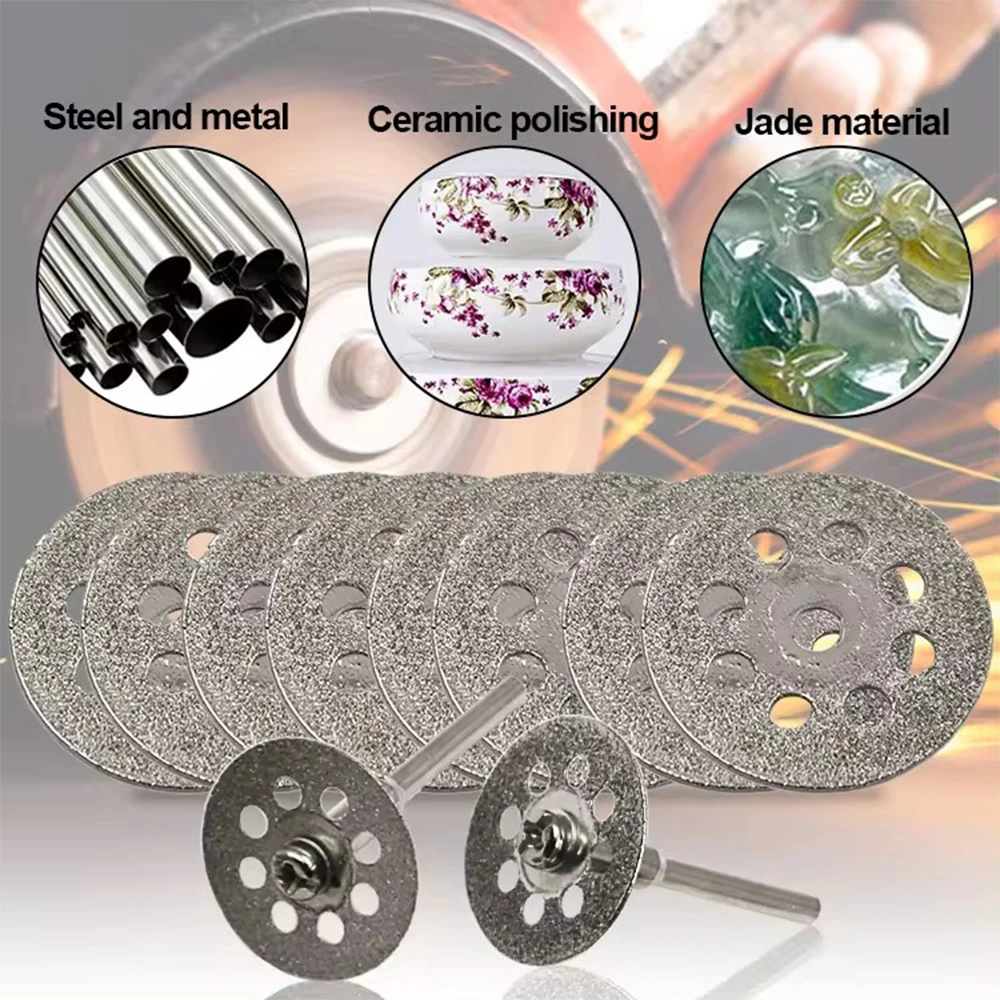 10PCS-20PCS-22mm-8-Hole-Blades-and-2-Rods-Diamond-Disc-Rotary-Cutting ...