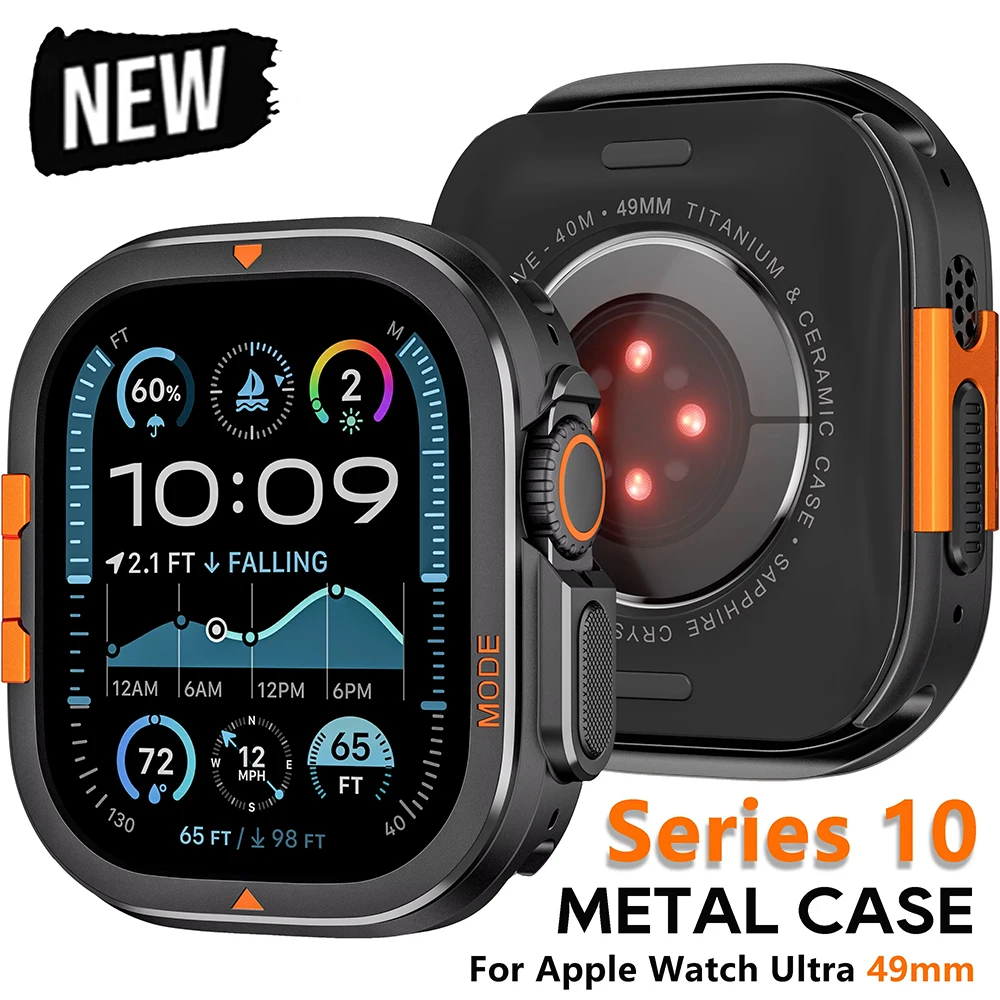 Metal MEN Case for Apple Watch Ultra 2 49mm Case Series 10 46mm ...